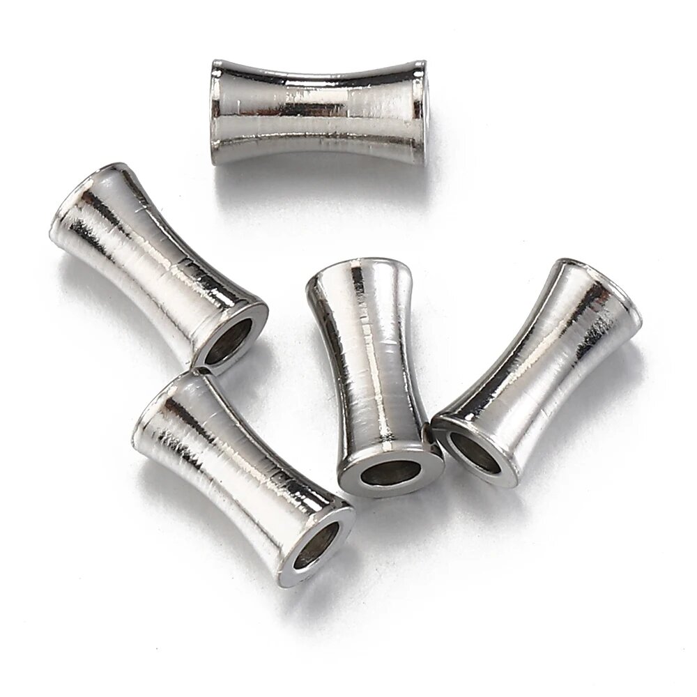 Бусины-трубки из нержавеющей стали, 10шт, Steel Color-8mm