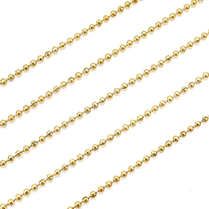 Металлическая цепочка с шариками YuenZ для изготовления украшений 3.2mm, KC gold