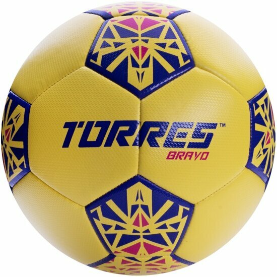 Мяч футбольный Torres Bravo-4, F324114, р.4, ПУ, 4 сл, 32 п, гибрид. сшивка, желтый