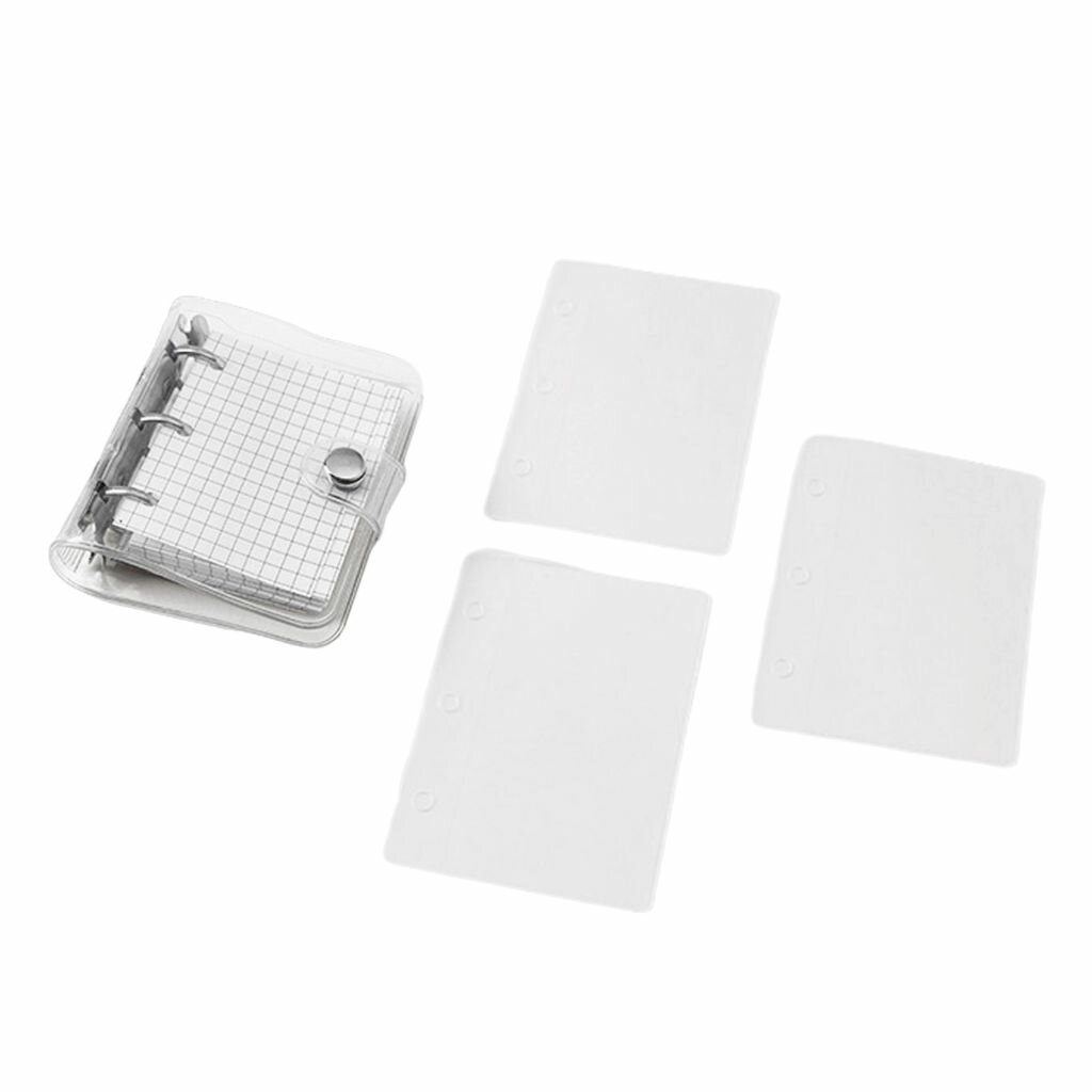 Небольшой ноутбук прозрачный 3 кольца связующий лист 80 листовой сетки.