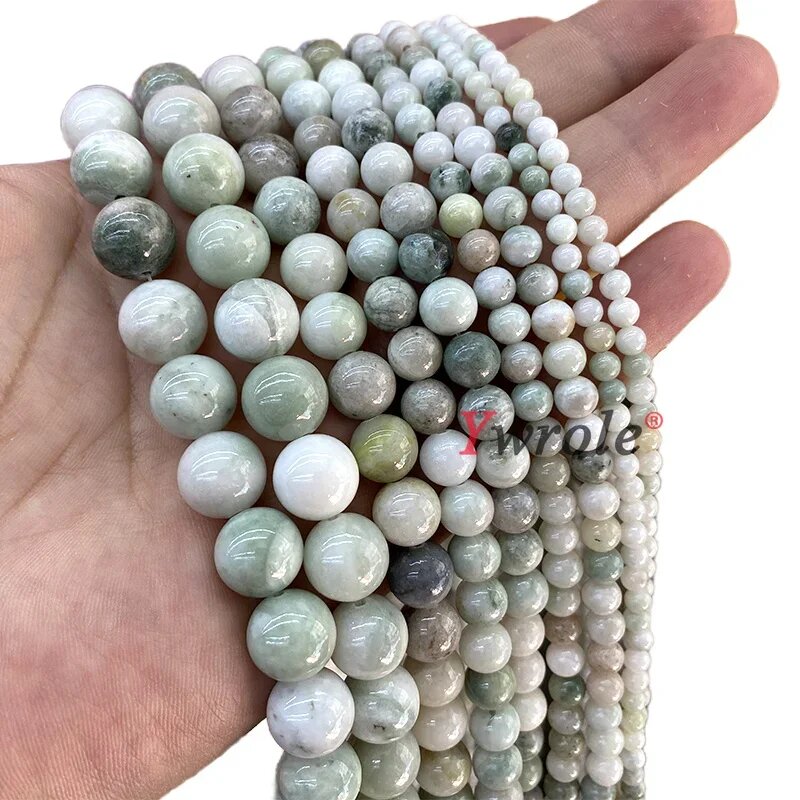 Зеленый бирманский нефрит, бусины для украшений YWROLE 4-12 мм 4mm about 91pcs