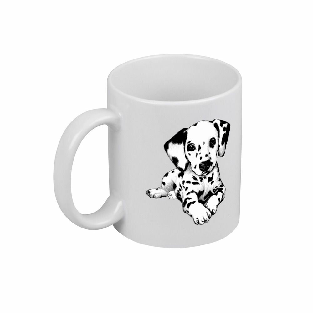 Кружка Милая собака далматинец щенок цвет белый