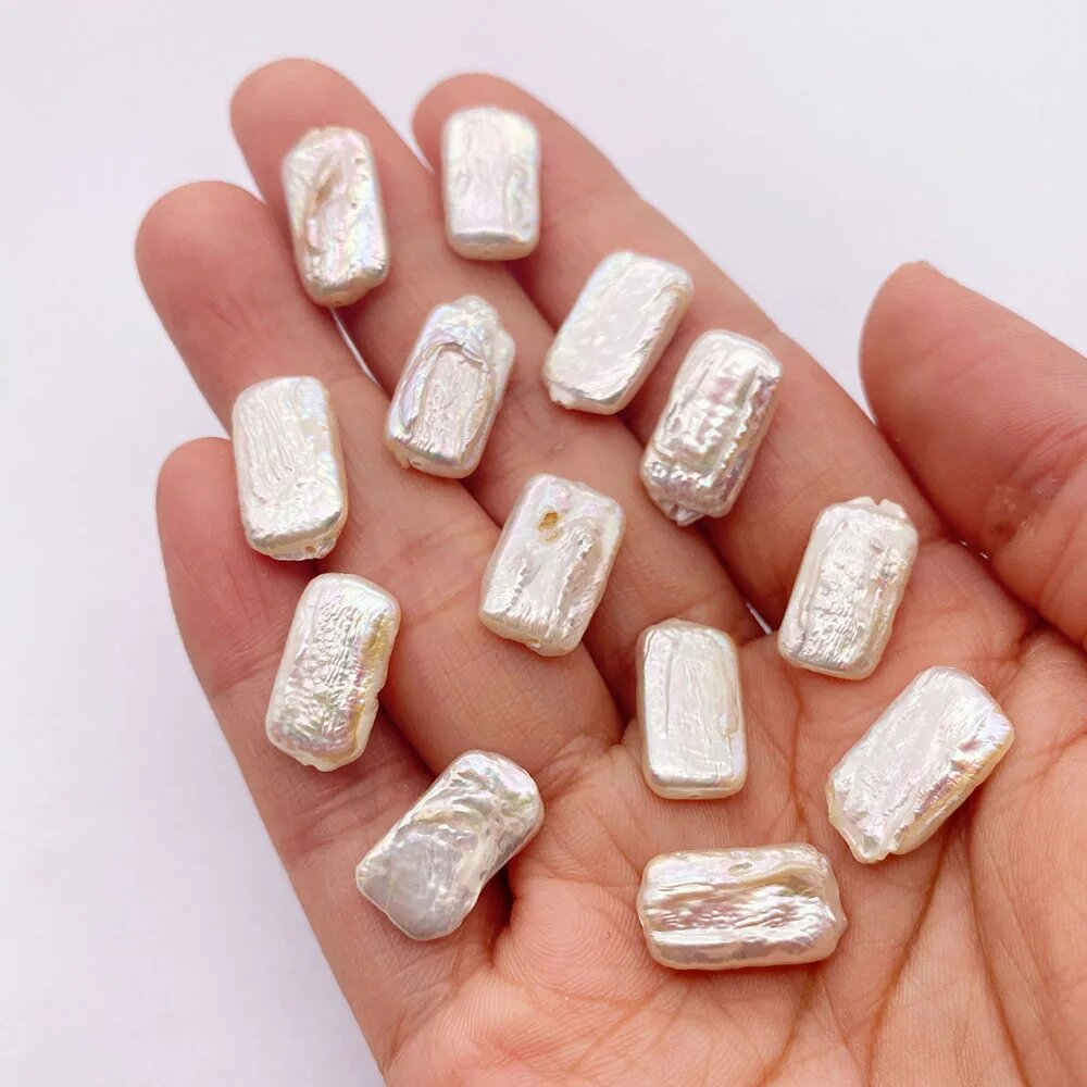 Квадратные бусины из натурального пресноводного жемчуга 9x16 мм