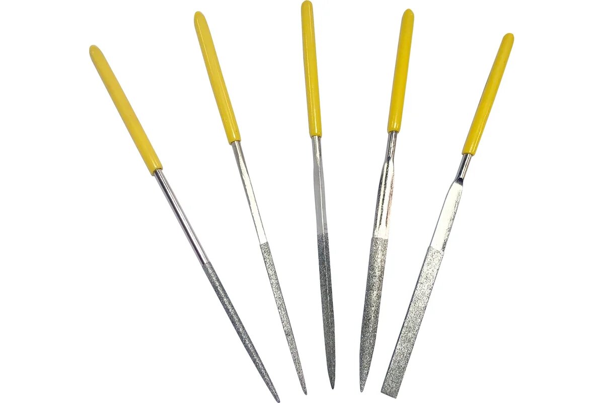 ULTIMA алмазные надфили 140x70x3 мм набор 5 шт 125001 для точной обработки.