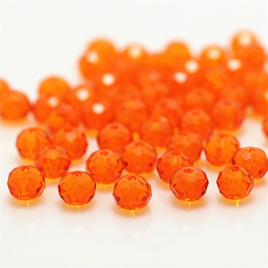 Isywaka граненые хрустальные бусины 4*6 мм 50 шт. 3x4mm 145pcs, orange