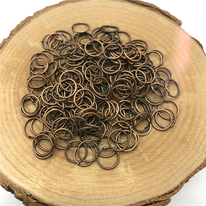 Кольца открытые 6 мм, 300 шт, медь, красные