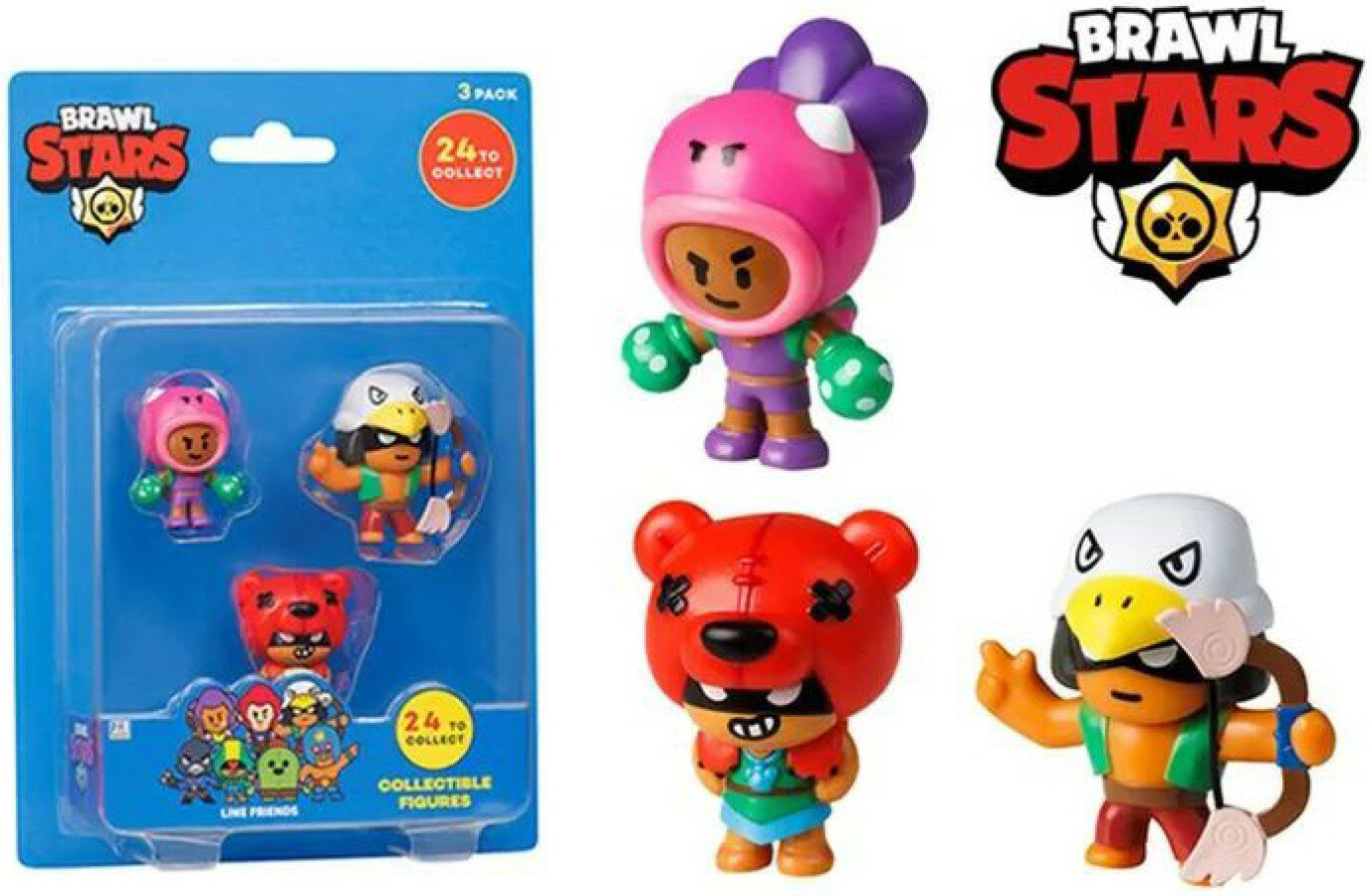 Набор фигурок Brawl Stars: Роза, Бо, Нита в блистере (3 шт) (BRW2020A)