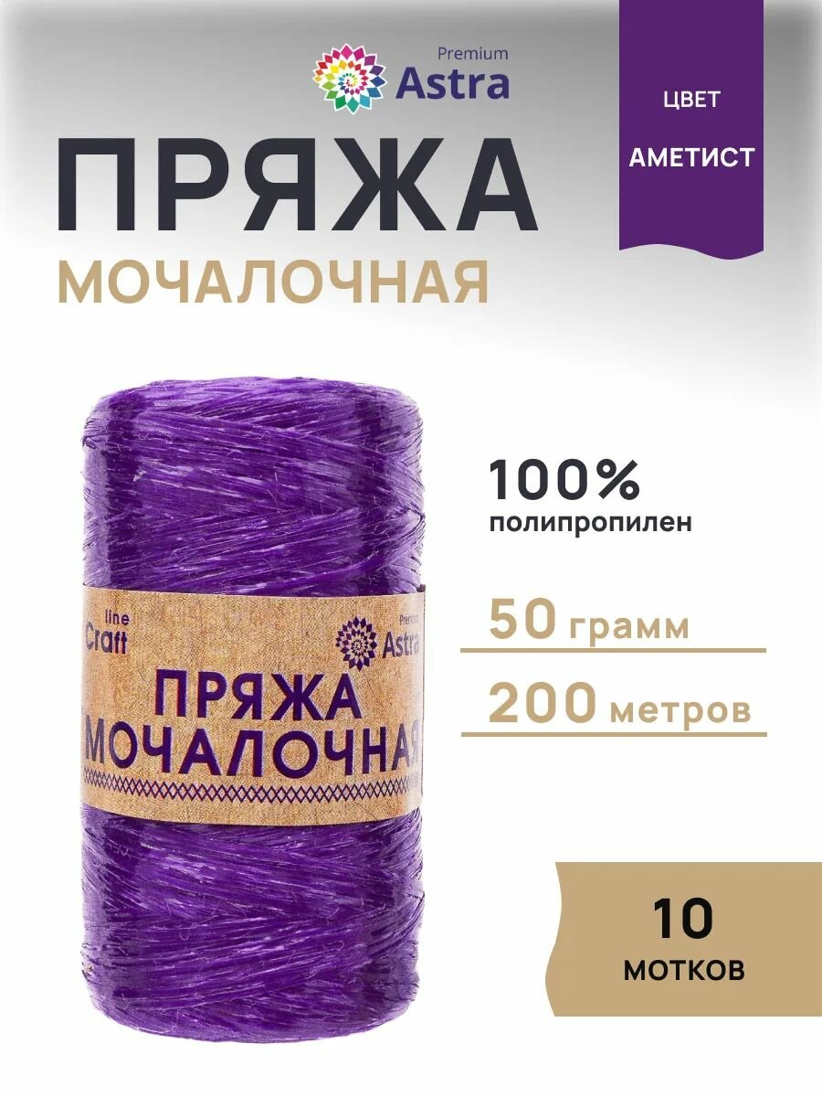 Пряжа для вязания Astra Premium 'Мочалочная' 50г, 200 м (100% полипропилен) (аметист), 10 мотков