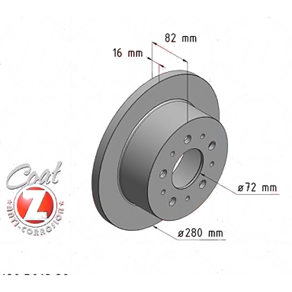 ZIMMERMANN 180.3019.20 (4246Y7 / 4246Y9 / 4249L0) диск торм cit Jumper (Джампер) / Fiat (Фиат) Ducato (Дукато) (Комплект 2 штуки)