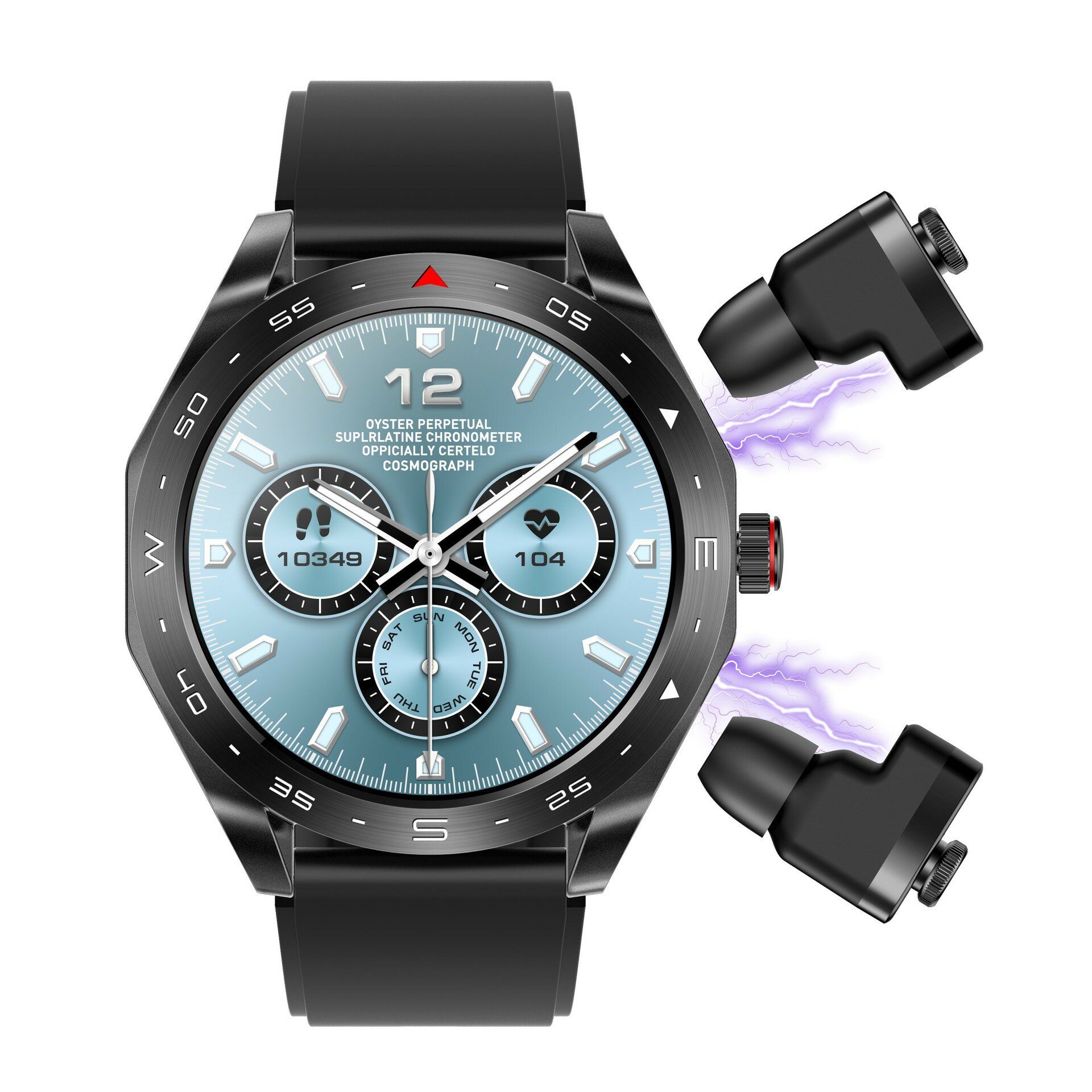 Умные часы с наушниками, двойная связь в режиме ожидания NFC, пульс и артериальное давление