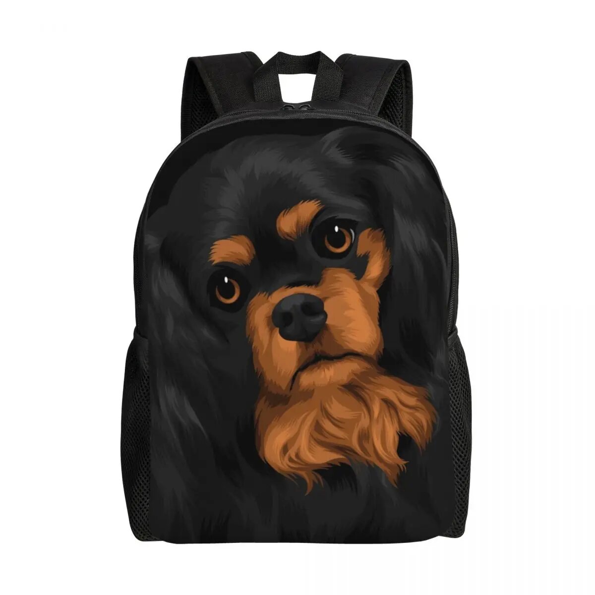 Наклонный черный рюкзак для женщин и мужчин, сумка для школы и колледжа с принтом Чарльза 1