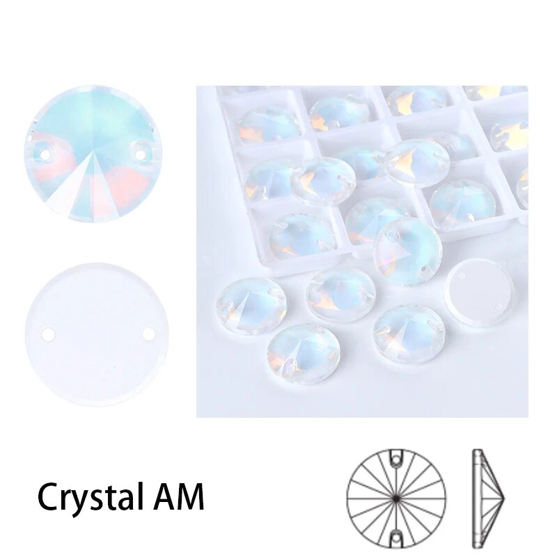 10 шт. Rivoli K9 пришивные стразы, блестящие хрустальные стеклянные камни, стразы с плоской задней частью, бусины для рукоделия, шитья, рукоделия