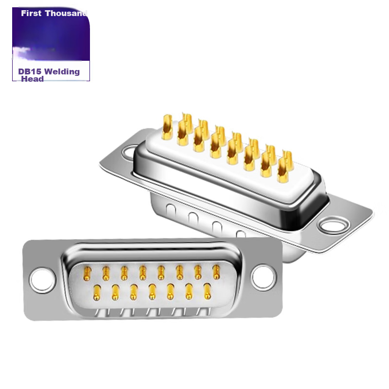 SHOCHAN DB15 Soldering Connector, 2-Row 15-Pin Male Header, Solder Wire Connector, One Pair 2 Pieces, SQ-DB102