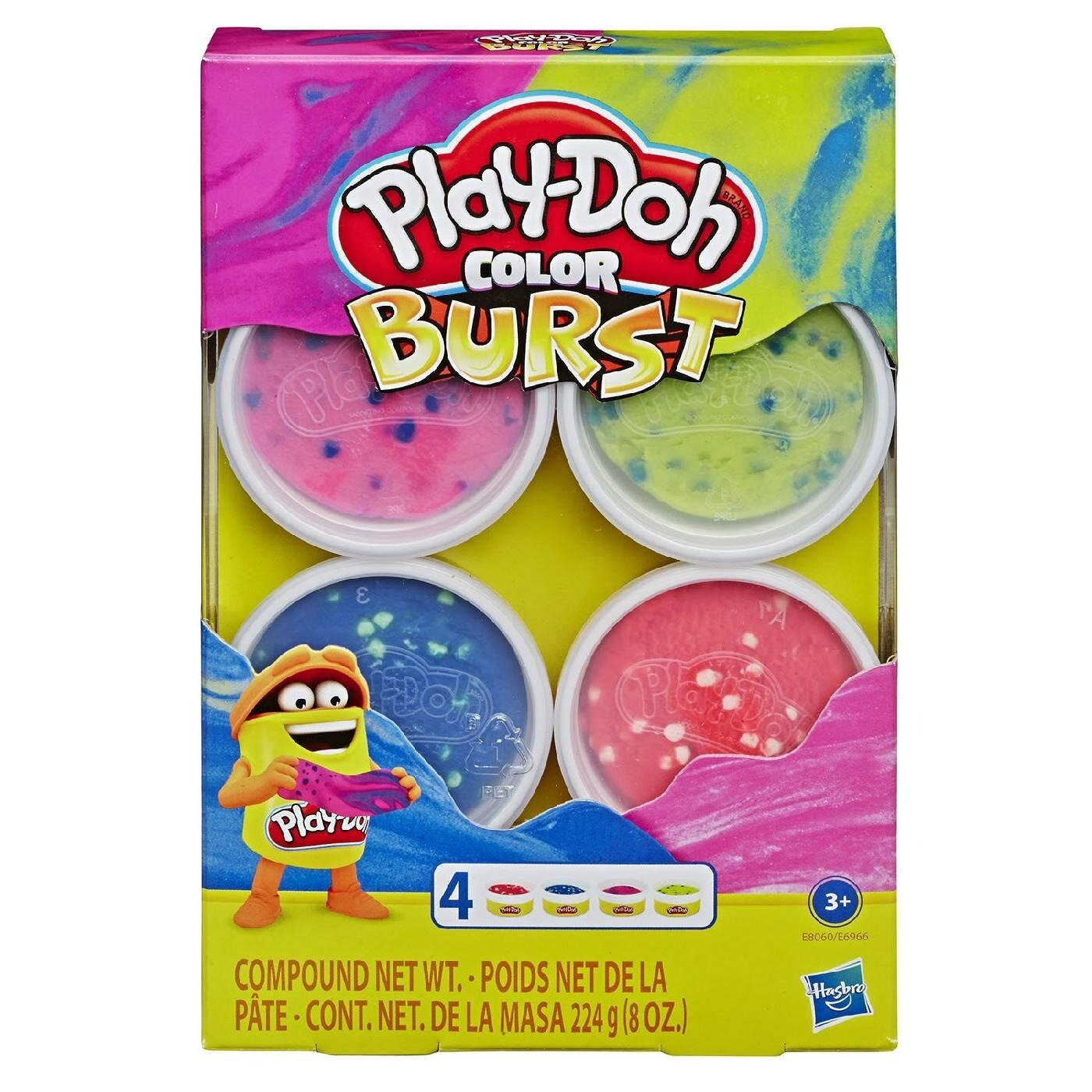 Масса для лепки Hasbro Play-Doh Взрыв цвета 4 баночки E8060