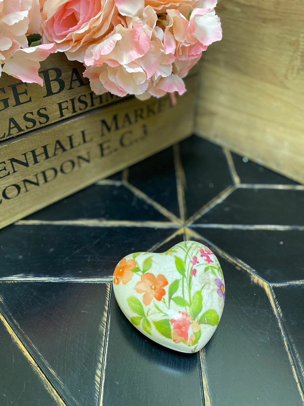 Статуэтка Сердце ROYAL GARDEN Co. UK Деколь Акварель 10 см