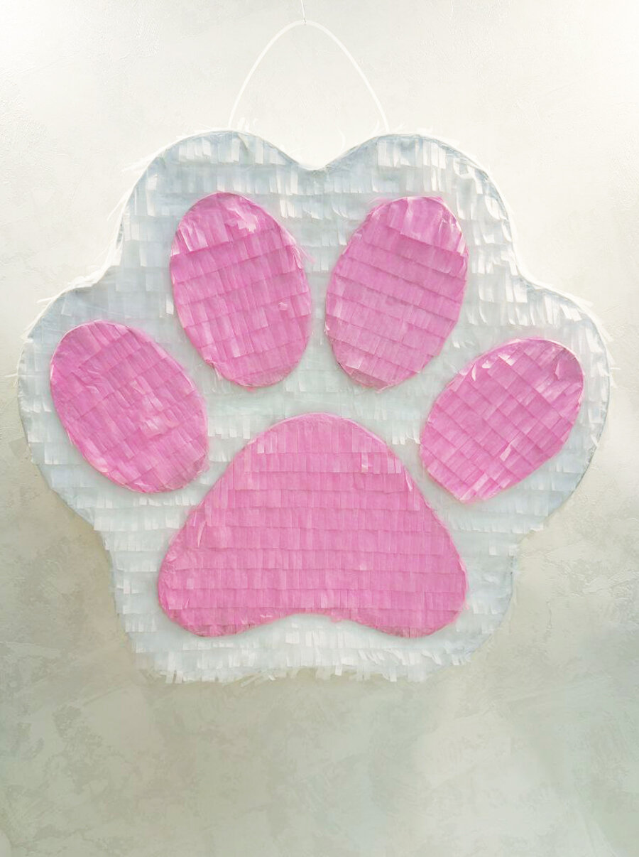 Пиньята ГК Сфера "Лапка", бело-розовая, для фотосессий и праздников, без наполнения