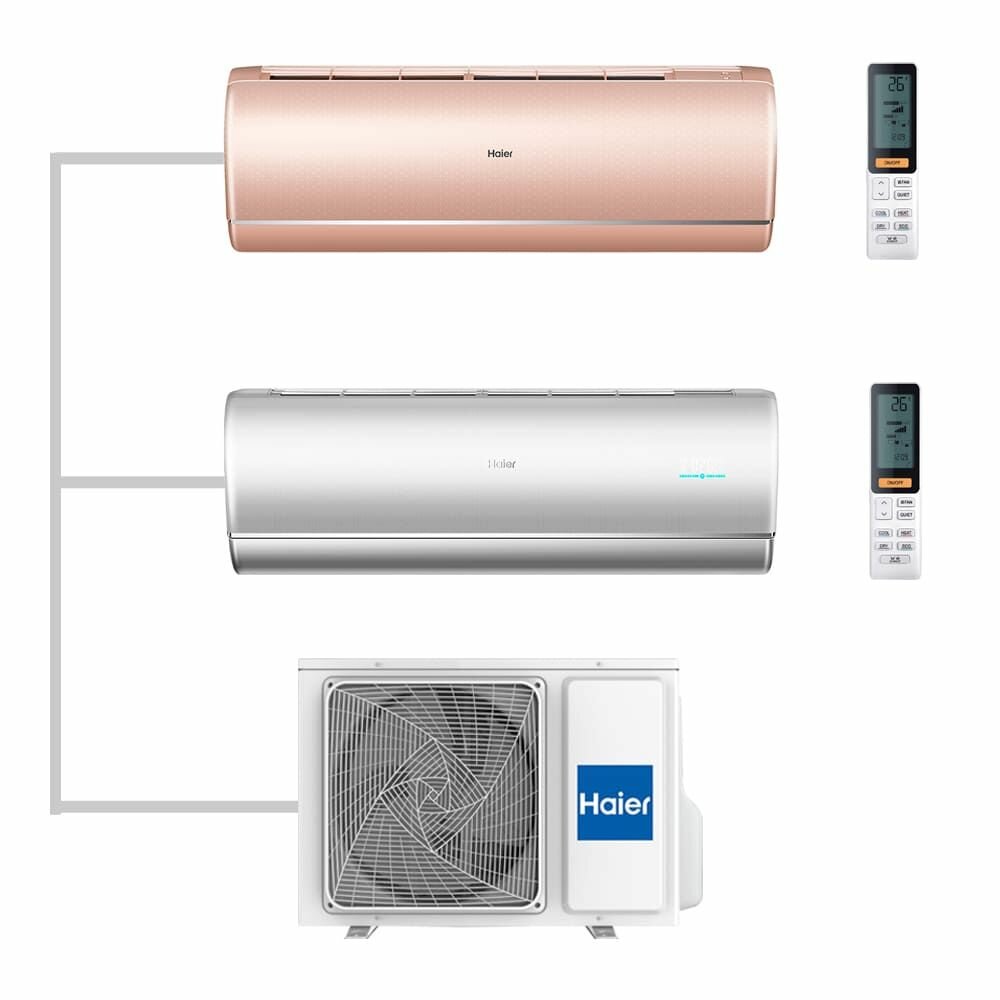 Мульти сплит-система настенная Haier AS25S2SJ2FA-G/AS25S2SJ2FA-S/2U40S2SM1FA Inverter
