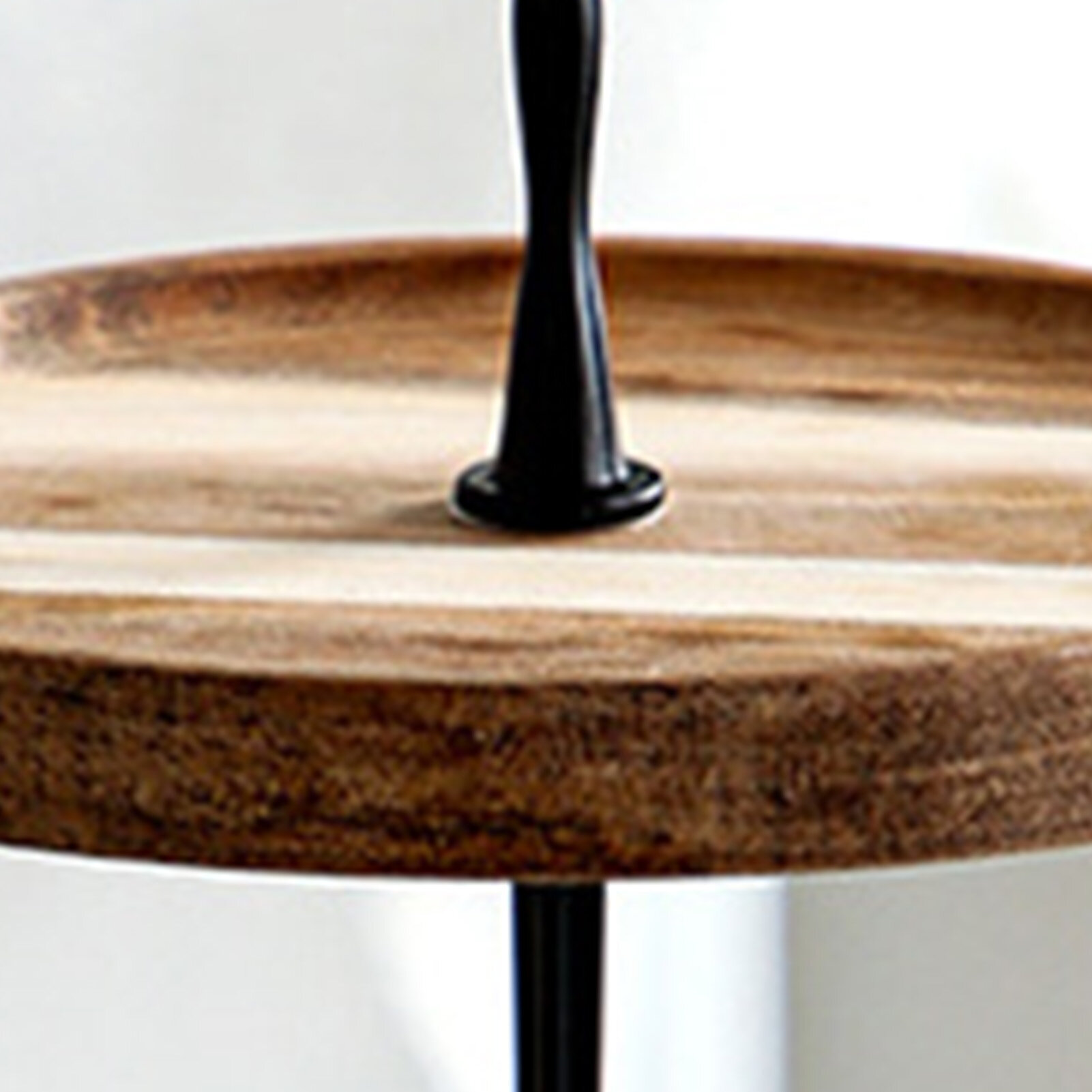 Деревянная подставка для десерта Экологическая простая винтажная деревянная подставка для десерта Подставка для десерта Фруктовый торт Закуска Черная корона 2 слоя, большая