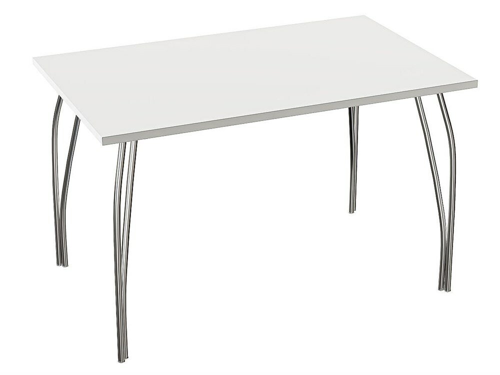 VVT Стол обеденный прямоугольный TLC-1.2 (ОС-11), столешница ЛДСП White In 2S, каркас Сталь Aluminum Gloss, 742*1200*750 White In 2S