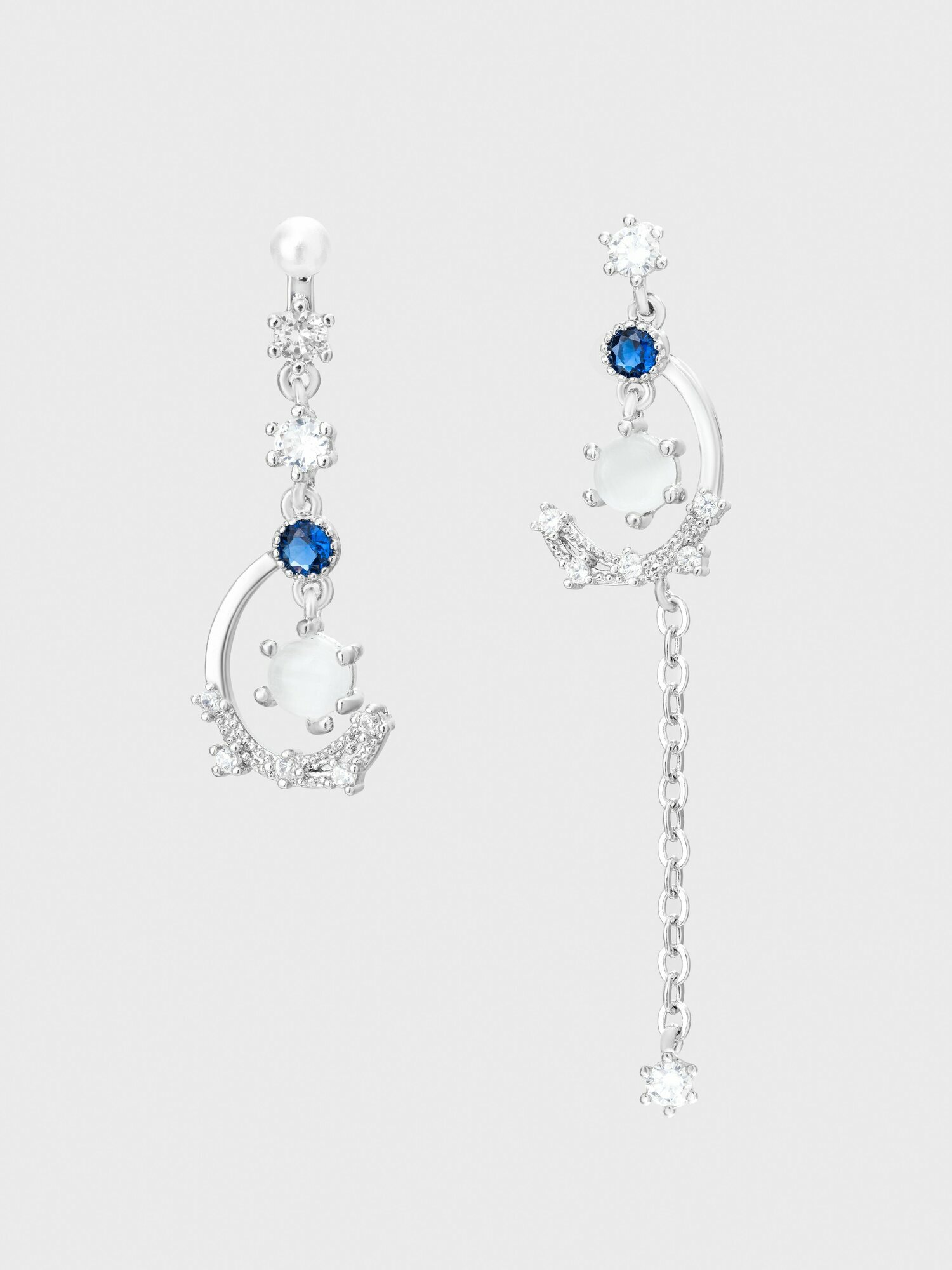 Серьги непарные, эмаль