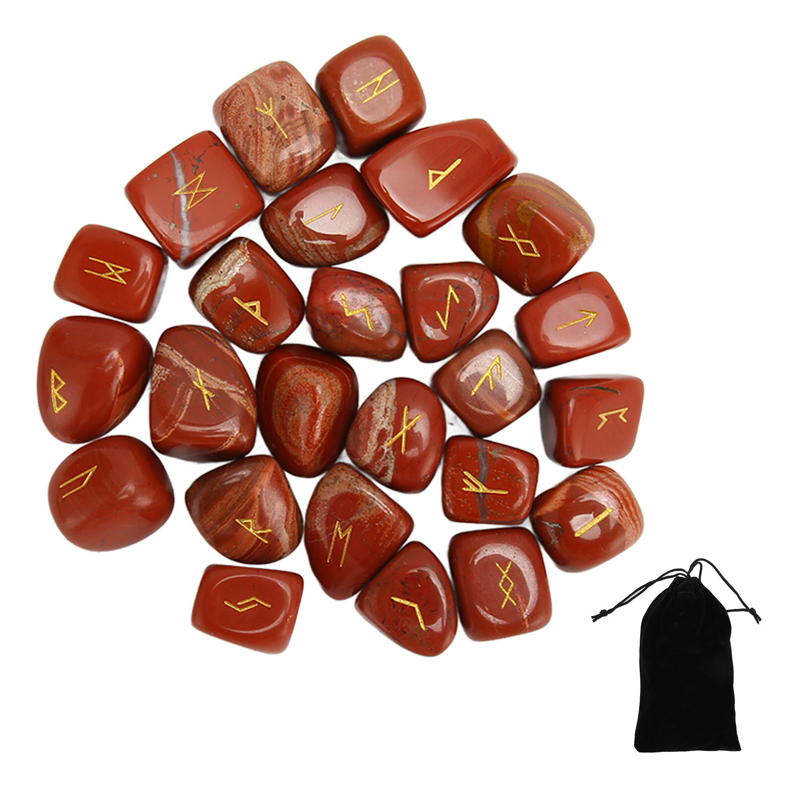 25шт набор рунических камней на удачу целебная сила полированный выгравированный алфавит старейшин рунические камни чакры для новоселья красный камень