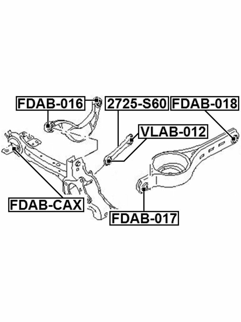 Сайлентблок задней тяги VOLVO, FORD VLAB-012 FEBEST.