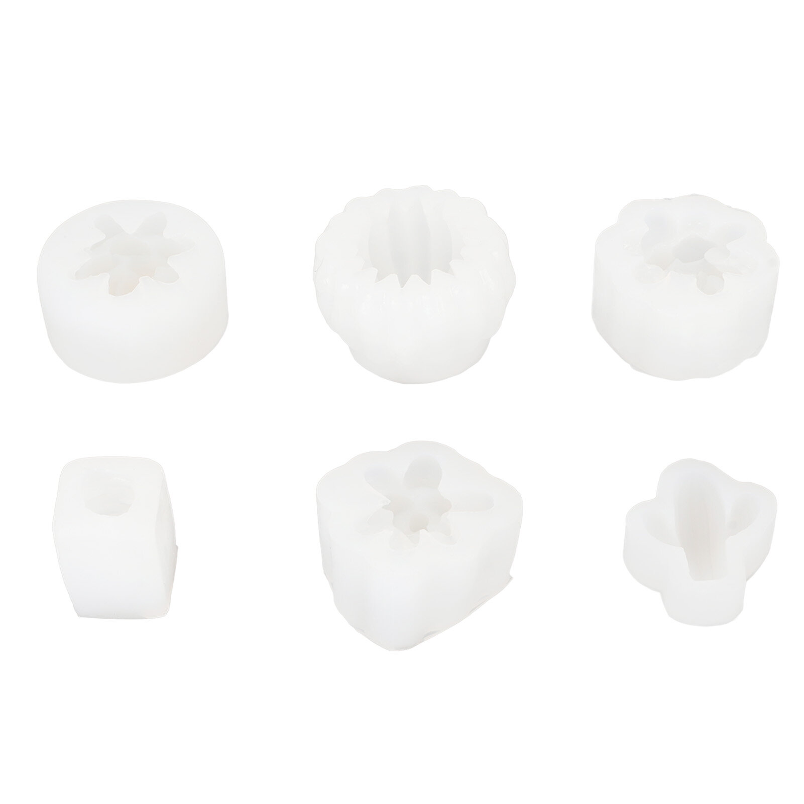 6 силиконовых формочек для свечей в виде суккулентов, пищевой материал, легко моются, идеально подходят для рукоделия и творчества.