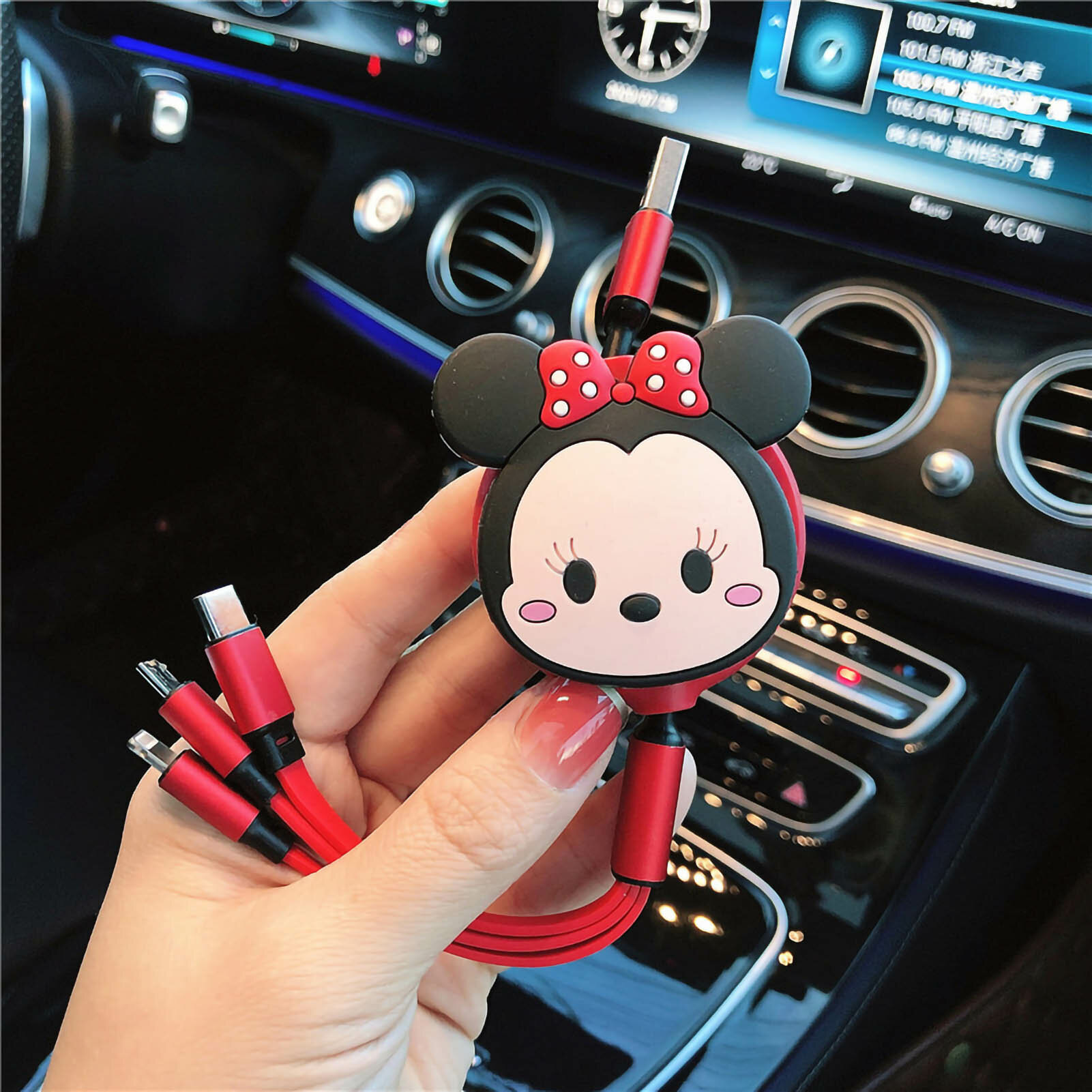 Зарядное устройство 3 в 1, дата-кабель типа C для IOS и Android, выдвижной адаптер для быстрой зарядки, многофункциональный портативный тип 1