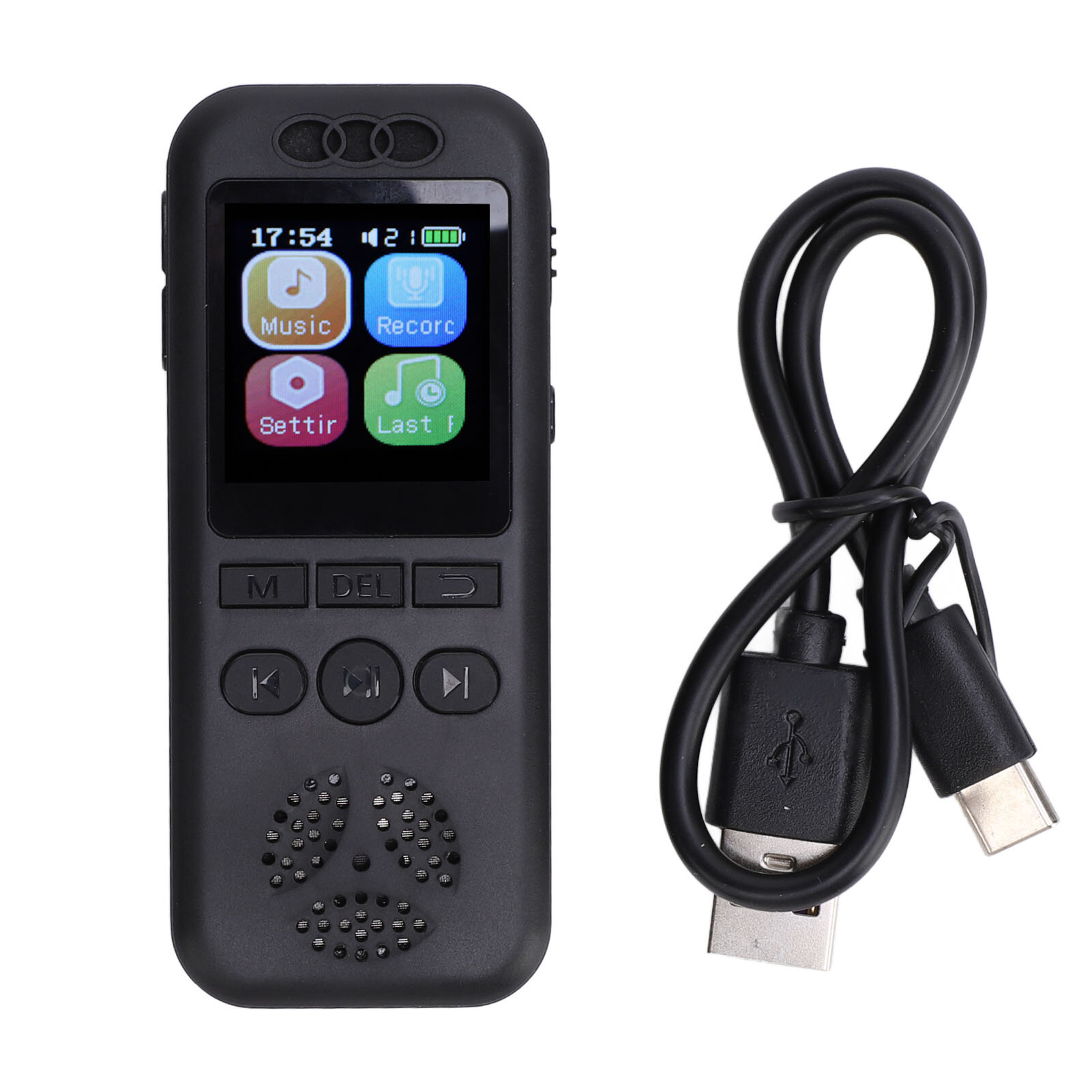 ЦифровойдиктофонсбольшимцветнымэкраномHDишумоподавлением.