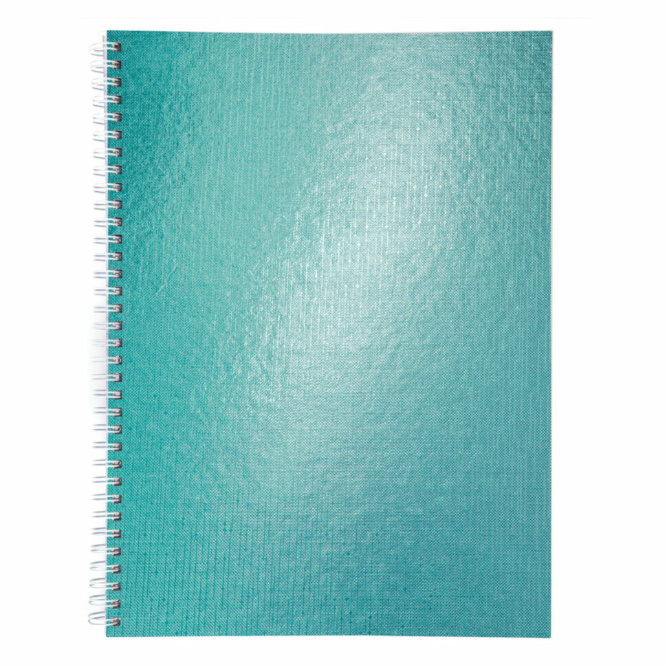 Тетрадь бумвинил А4 96 л, гребень, офсет №1, клетка, "мята Metallic", HATBER, 077199, 96Т4бвВ1гр, 405483