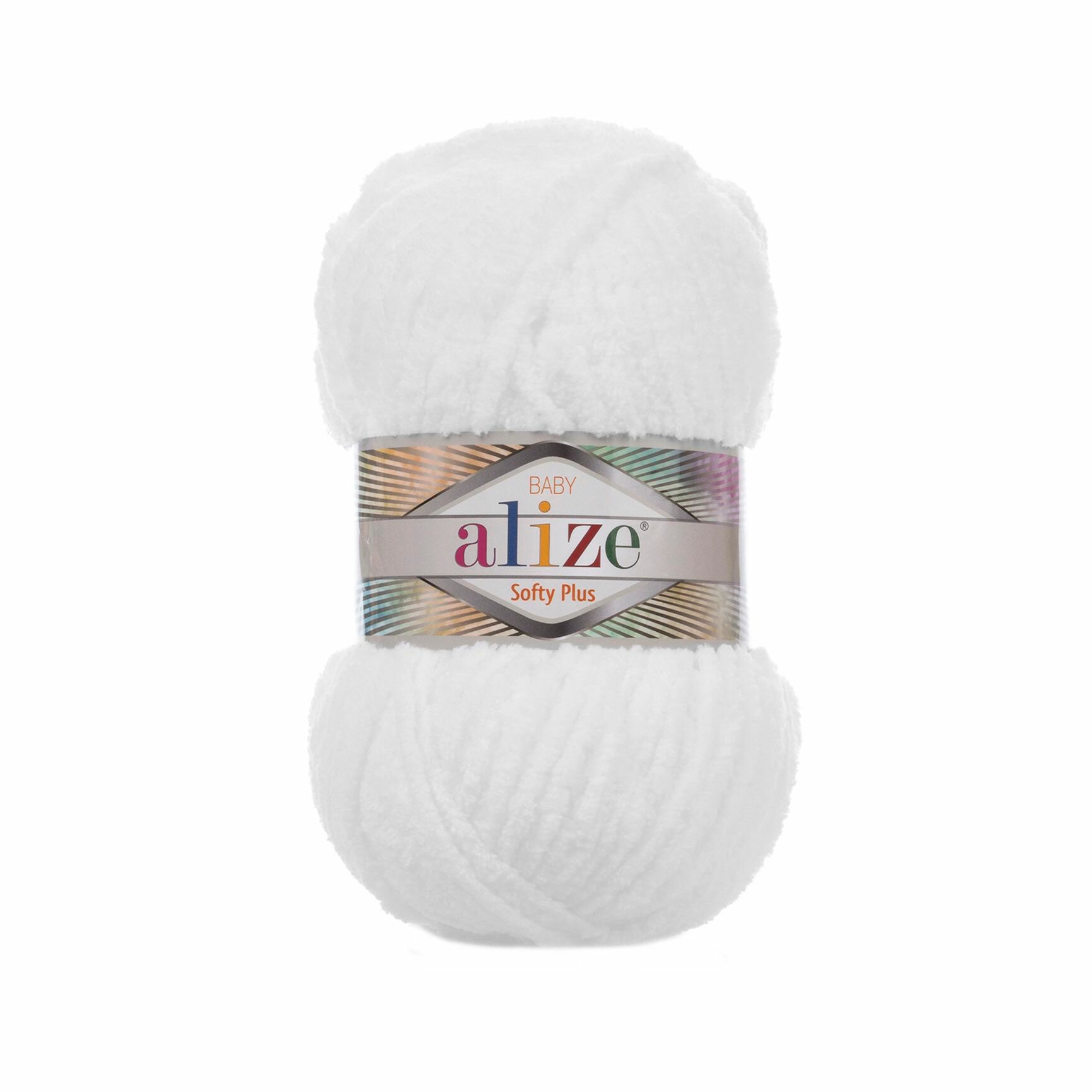 Пряжа для вязания Softy Plus Alize 1 моток (120 м, 100 гр), цвет 55 белый