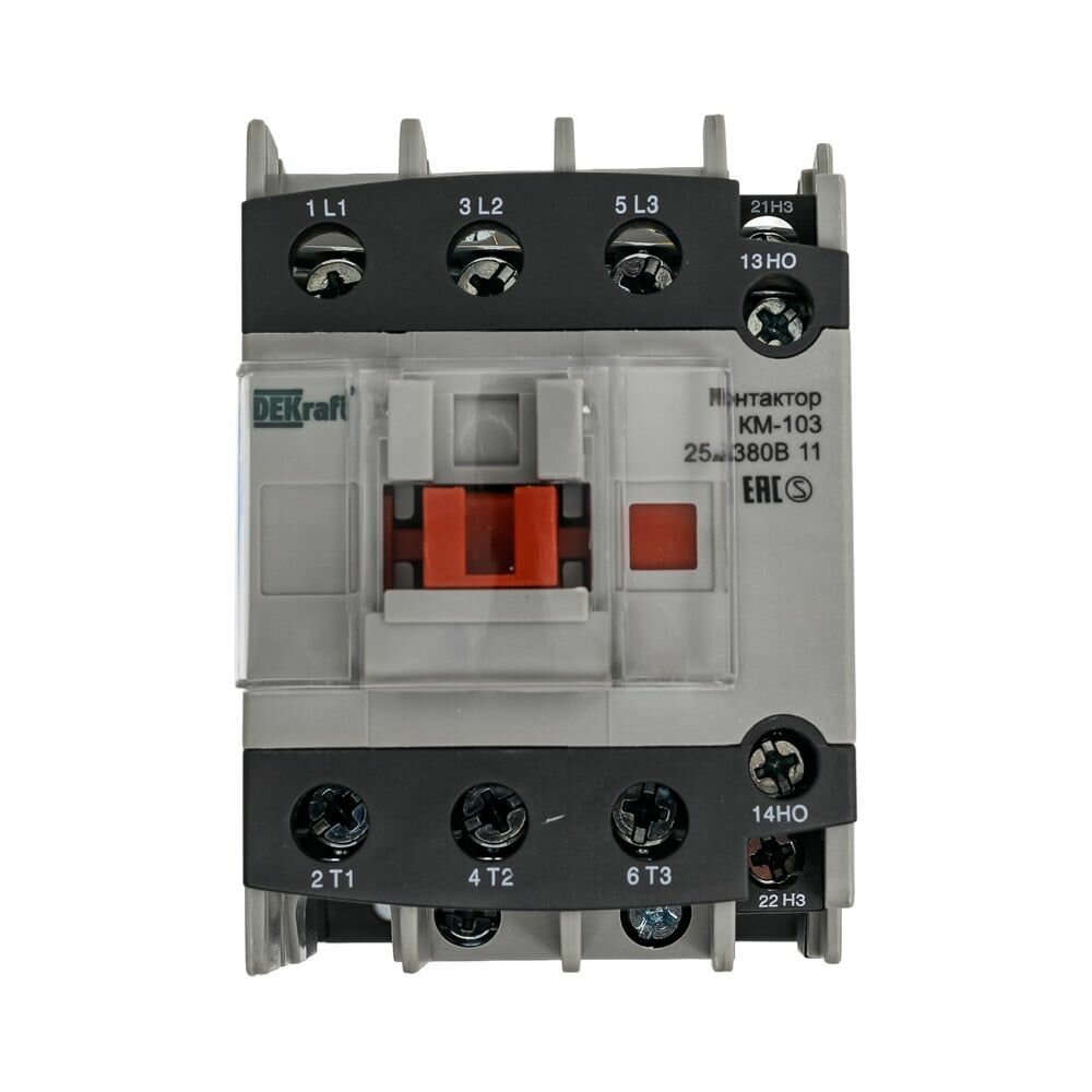 Контактор КМ-103 25А кат. 380В AC 1НО+1НЗ AC-3 DEKraft 22119DEK