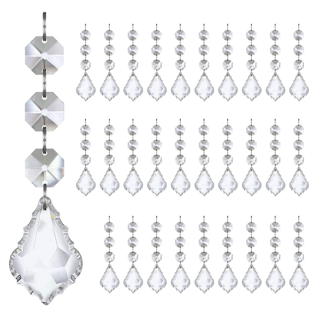 Рождественский кулон в виде снежинки из прозрачного акрилового хрусталя, 30 шт.-набор из Кленовых Листьев