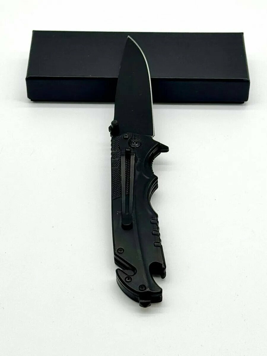 Складной туристический нож Browning, сталь D2, рукоять алюминий, стропорез, клипса для кармана