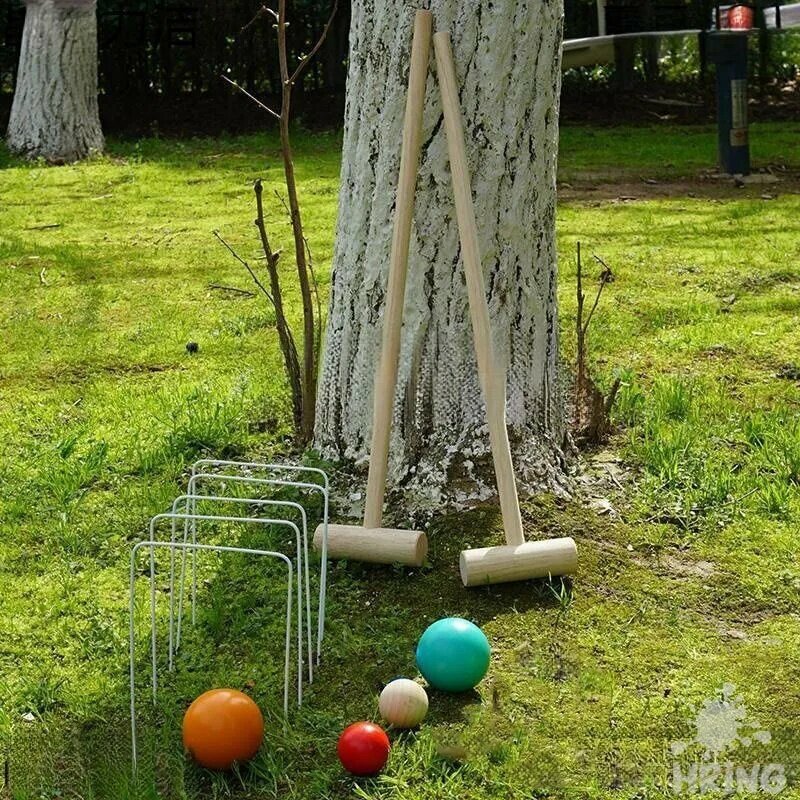 Игровой набор "Крокет", для игры в крокет, 2 шеста, 4 мяча, 5 ворот