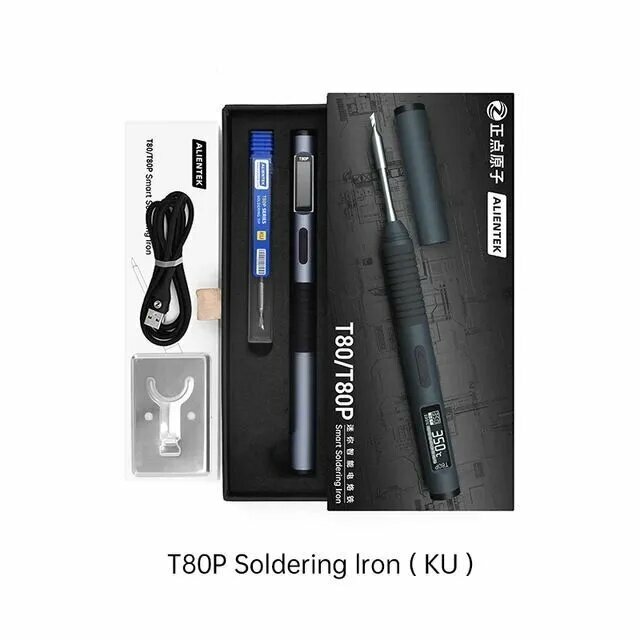 Портативный электрический USB паяльник ALIENTEK T80P (набор 4 предмета, жала C245)