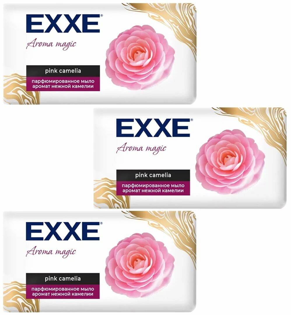 EXXE Крем-мыло косметическое парфюмированное Нежная камелия (3шт по 140гр)