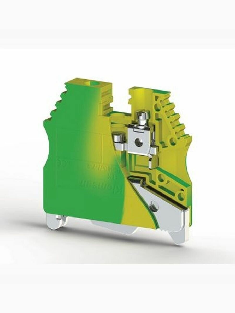 Клеммник на DIN-рейку 2,5 - 4 мм. кв, (земля), AVK 2,5-4TK KLEMSAN (5шт)