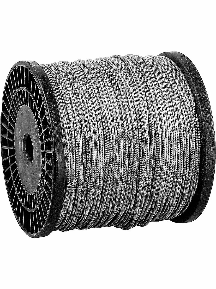 DIN 3055, свивка 6 x 7 + FC, 8 (10) мм, L 60 м, стальной тр