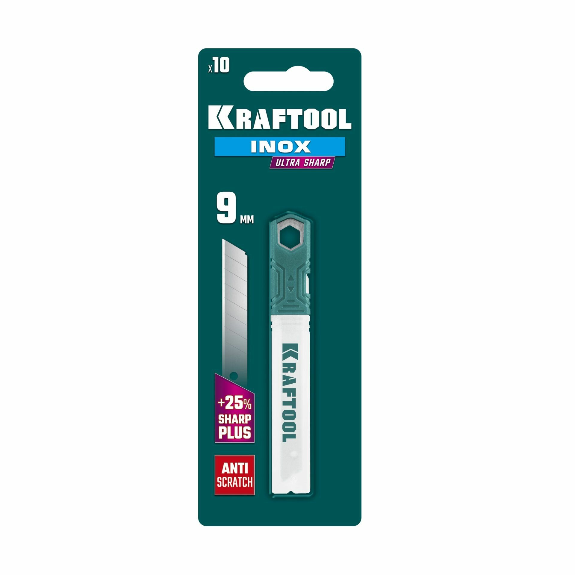 KRAFTOOL INOX 9 мм, 10 шт, нержавеющие сегментированные лезвия (09608-09-S10)