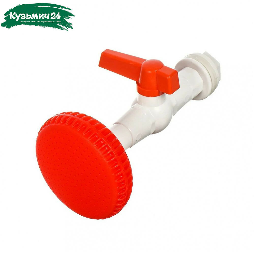 Душ летний с краном, без подогрева, пластик, красный с белым