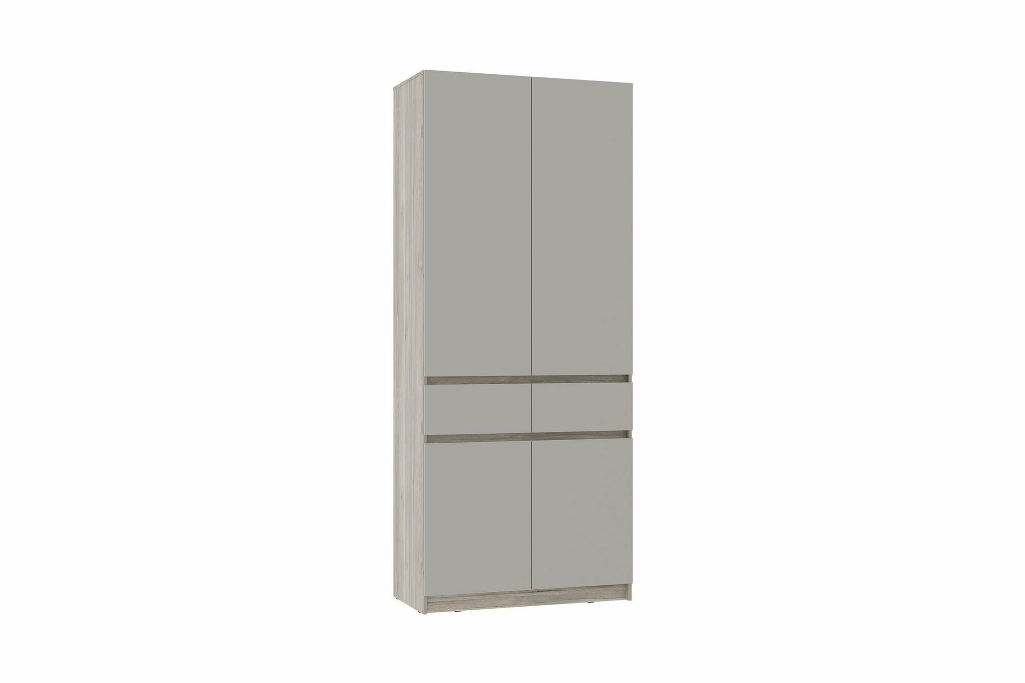 Шкаф для одежды Нонтон Багира, 100x51x238 см, 2 ящика, дуб смоки / кашемир