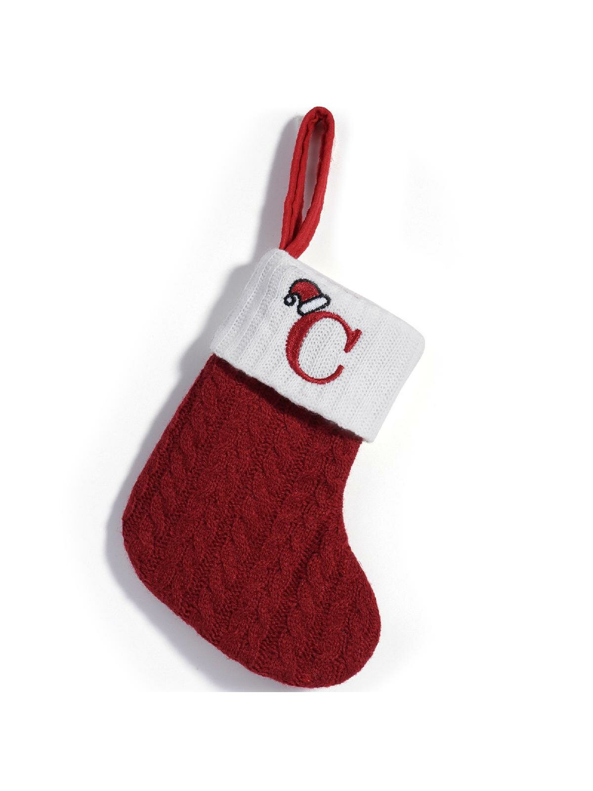 Индивидуальные вязаные чулки с рождественскими буквами для праздничного украшения дома и офиса