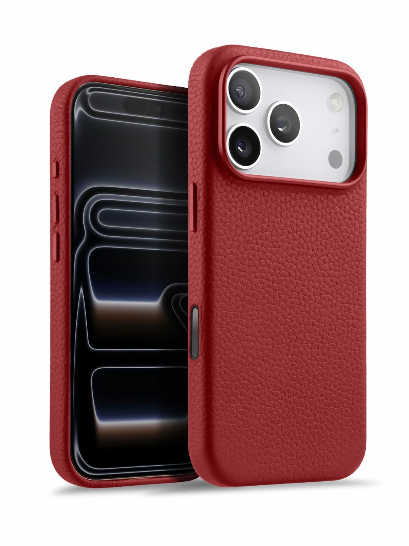 Кожаный чехол накладка с Magsafe Regal SC для iPhone 17 Pro Max, красный