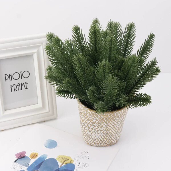 Имитация вырезки растений, рождественские сосновые ветки, украшения, сосновые иглы и листья своими руками, вырезки,