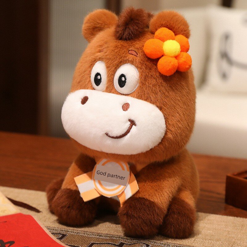 Мягкая игрушка-лошадка, милая кукла 2025 года, талисман Года Лошади, подарок для девочки на Новый год и день рождения