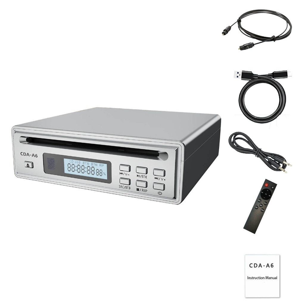 Bluetooth CD-плеер с дистанционным управлением-серебристый