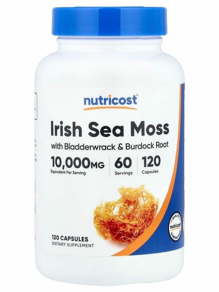 Ирландский морской мох, 120 капсул, Nutricost