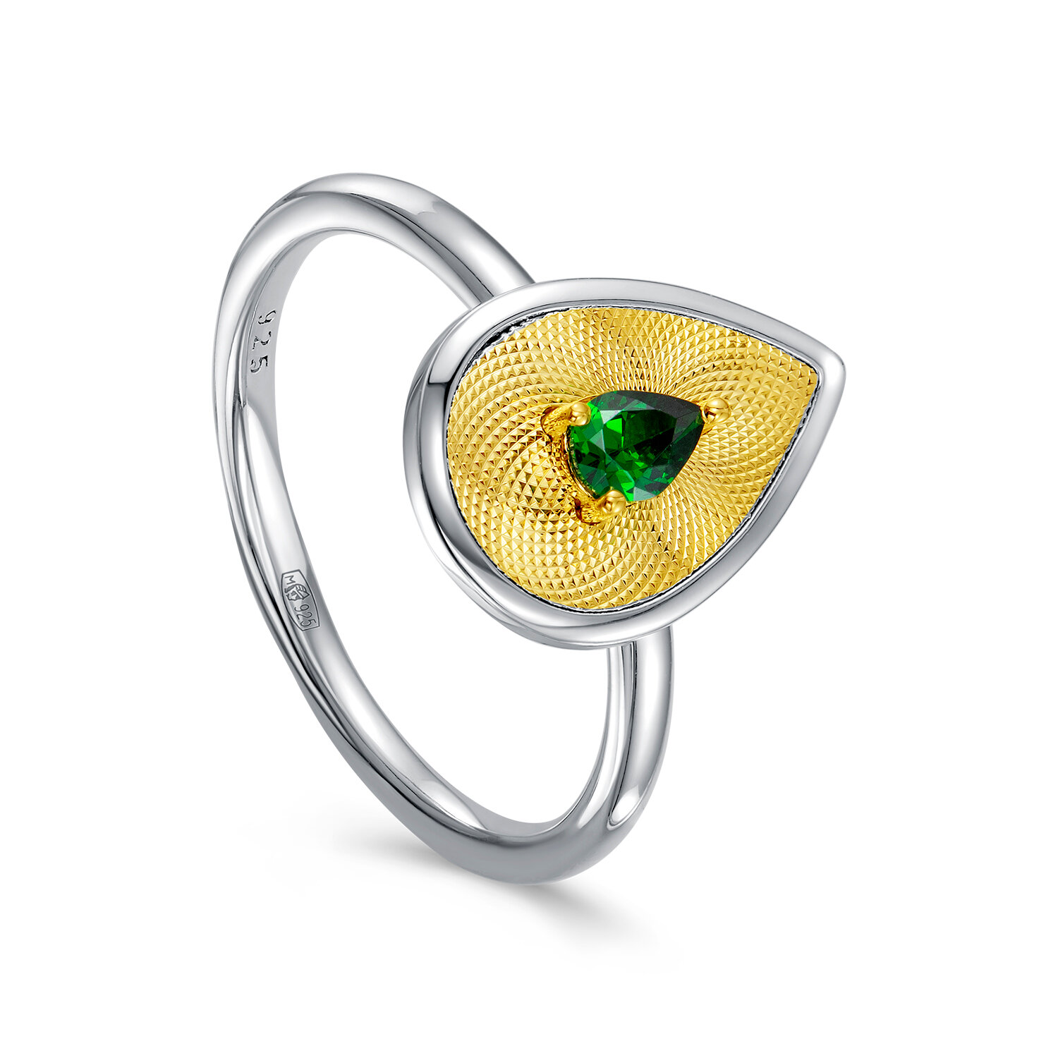 Кольцо тонкое, серебро, 925 проба, фианит