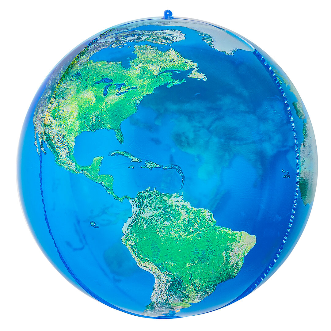 Воздушный шар Falali 3D 22', 56 см, сфера, планета земля, глобус